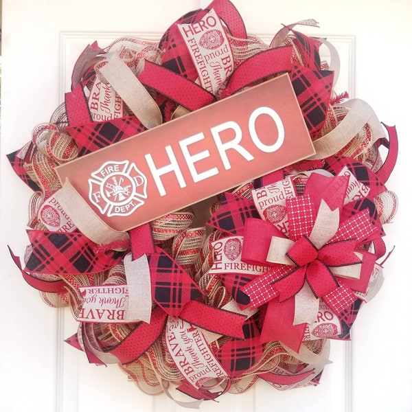 Firefighter Wreath - Etsy