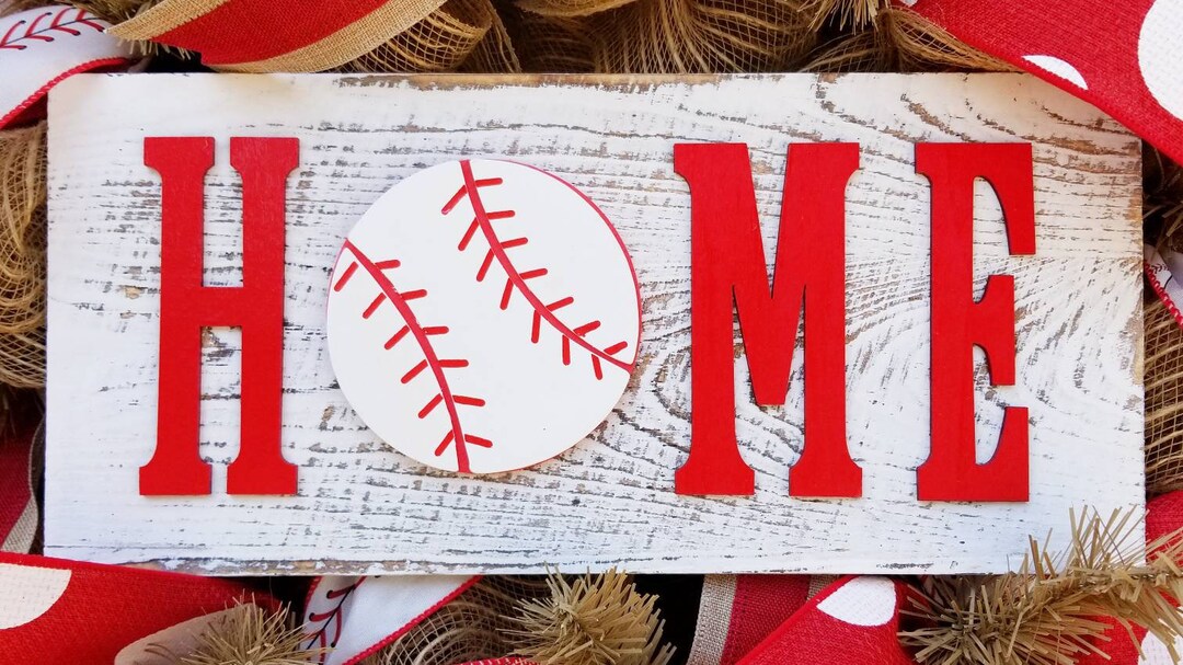Baseball Wreath Sign, Sports Sign, Home Door Hanger, Front Door ...