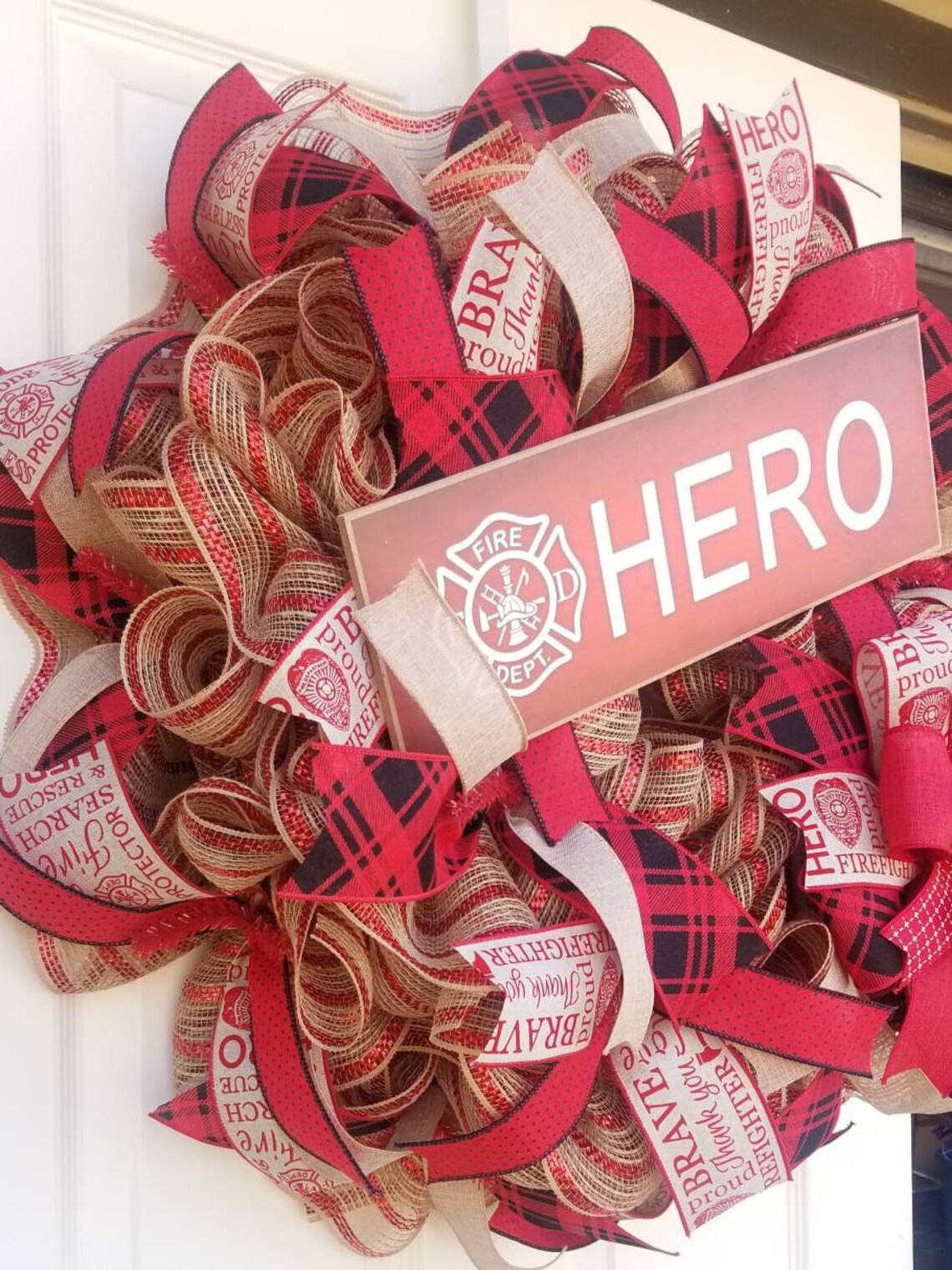 Firefighter Wreath Fire Department Decor Fire Station Hero | Etsy