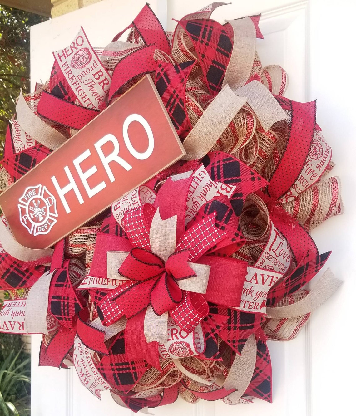 Firefighter Wreath Fire Department Decor Fire Station Hero | Etsy