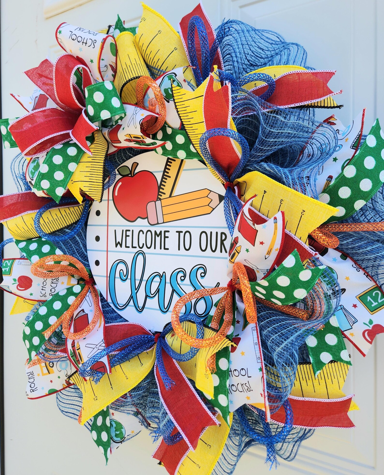 Teacher Wreath, Back to School Classroom Decor, Homeschool Class Decor ...