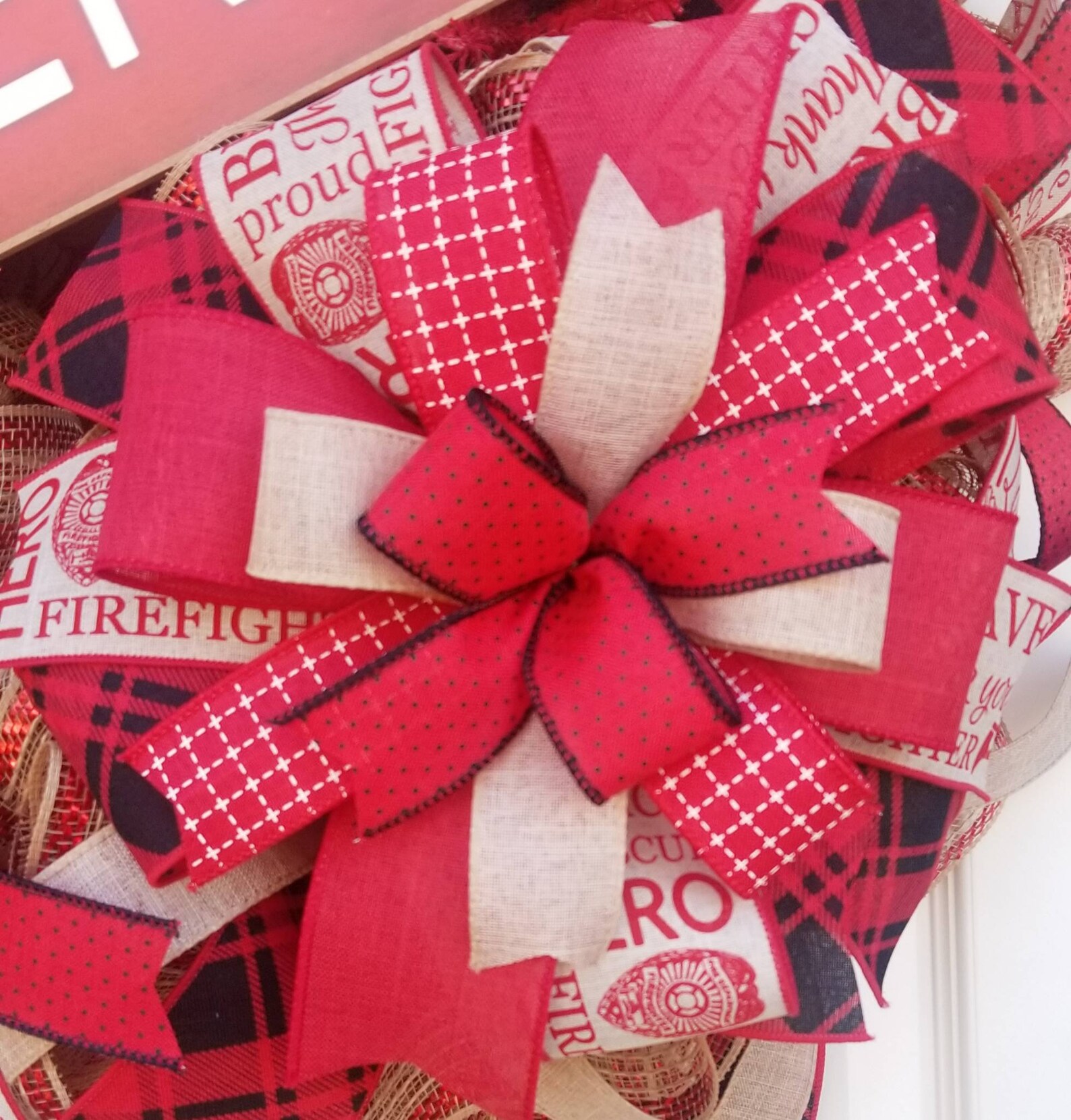 Firefighter Wreath Fire Department Decor Fire Station Hero | Etsy