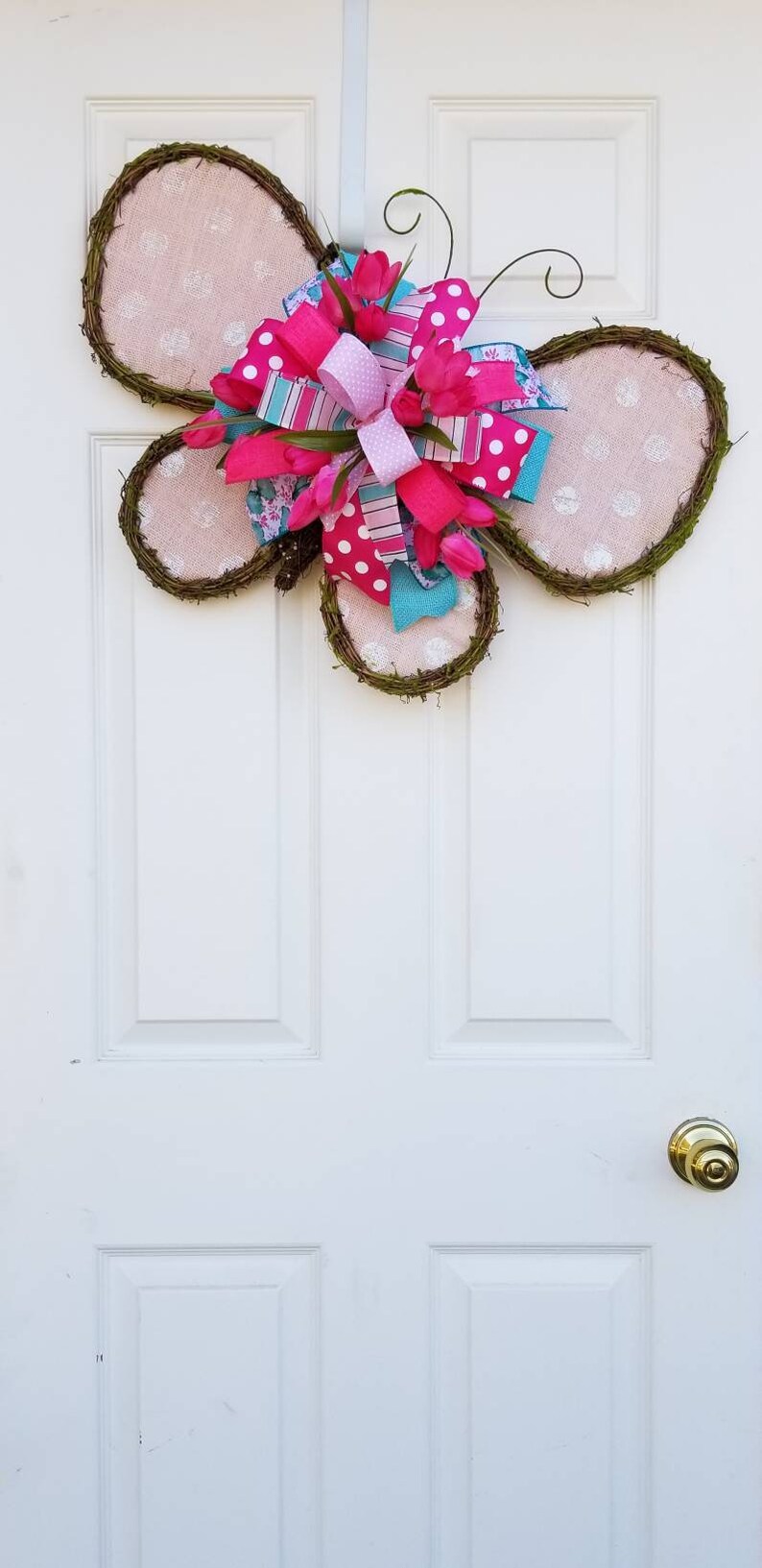 Butterfly Wreath Spring Decor Butterfly Door Hanger Spring | Etsy