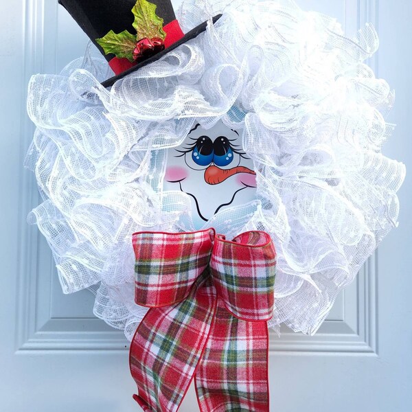 Snowman Face Wreath - Etsy