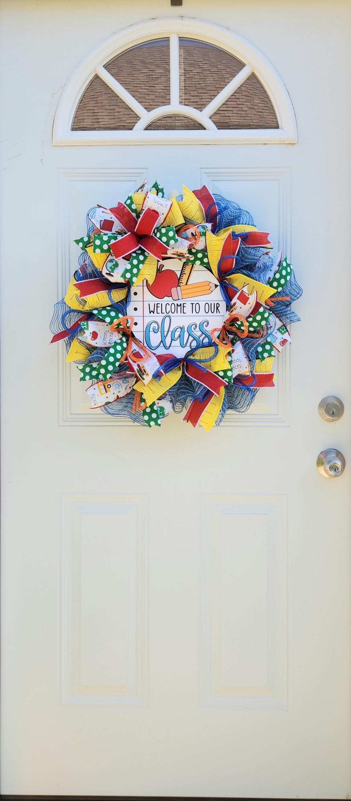 Teacher Wreath, Back to School Classroom Decor, Homeschool Class Decor ...