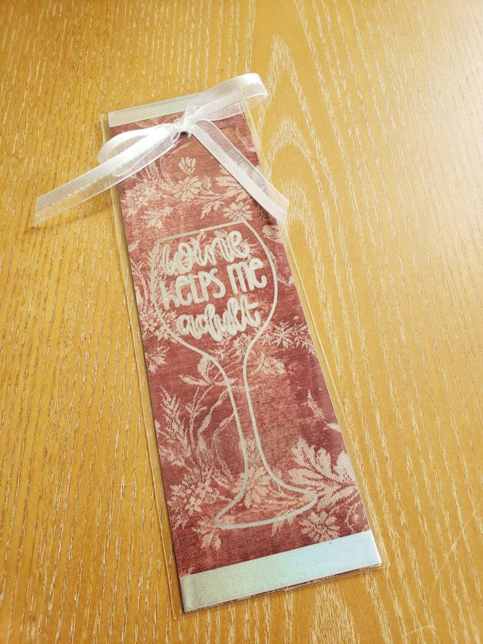 Wine Helps Me Adult Bookmark Cardstock Paper Burgundy With - Etsy