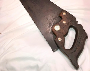 Vintage 26 inch 8 TPI Atkins No. 65 Saw With E.C. Atkins Co. Indianapolis Ind Medallion and Wheat Carving on Handle. Rare Find Etsy Ireland