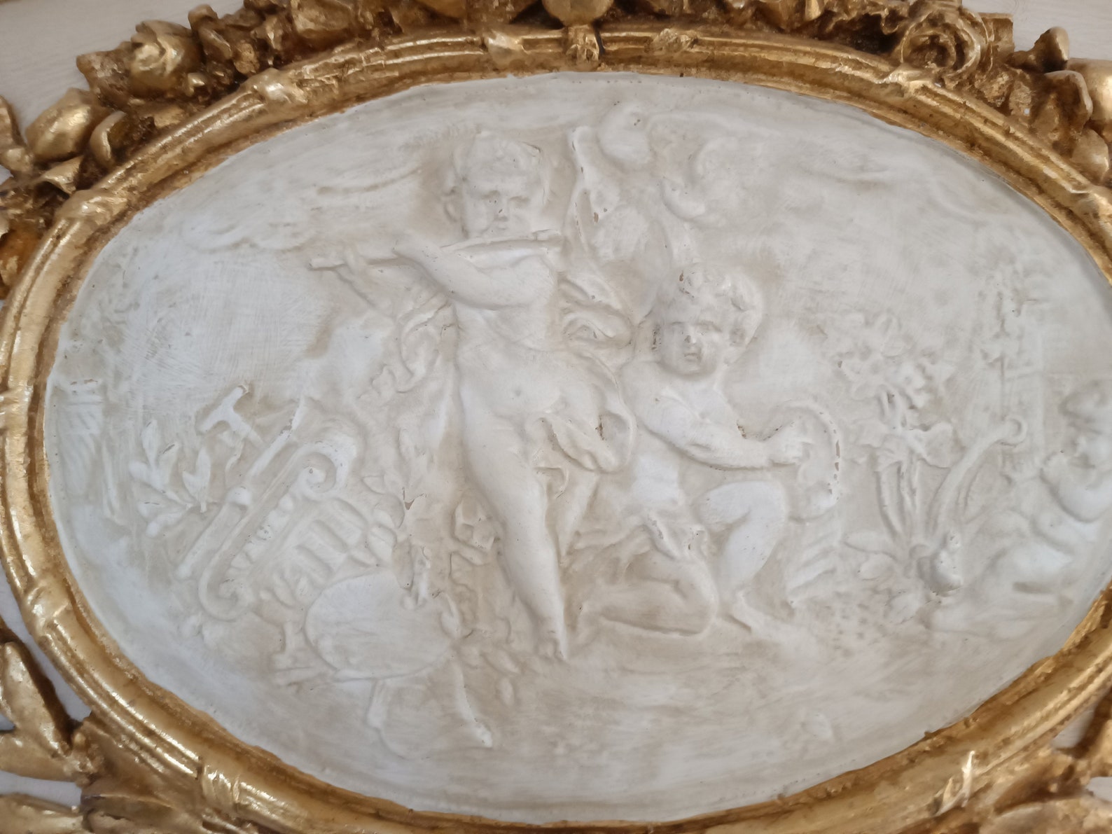 French Decor French Vintage Door Angel Panel Pediment Wall Panel ...