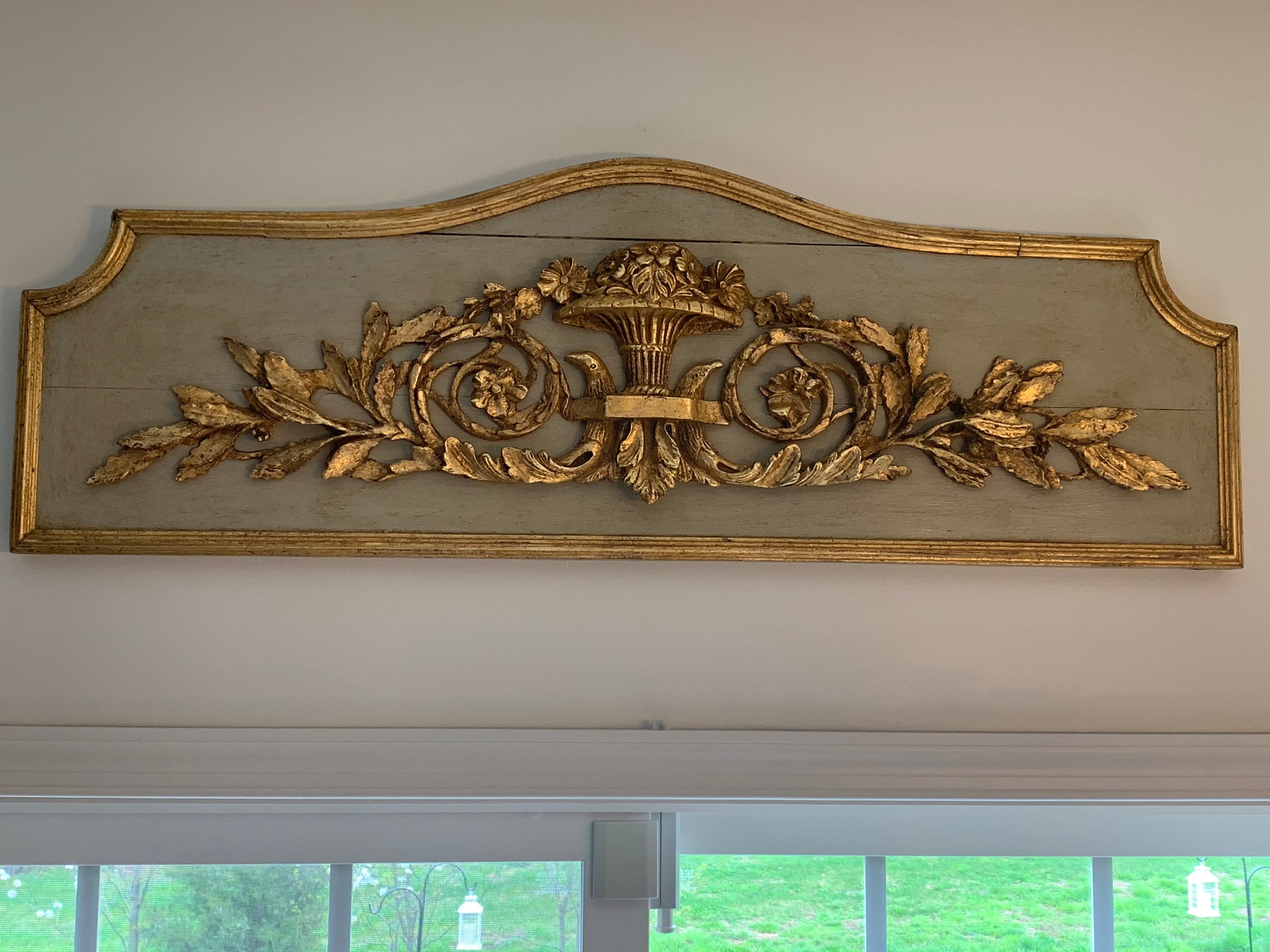 French Vintage French Decor Door Pediment Wall Panel Goldlesf - Etsy