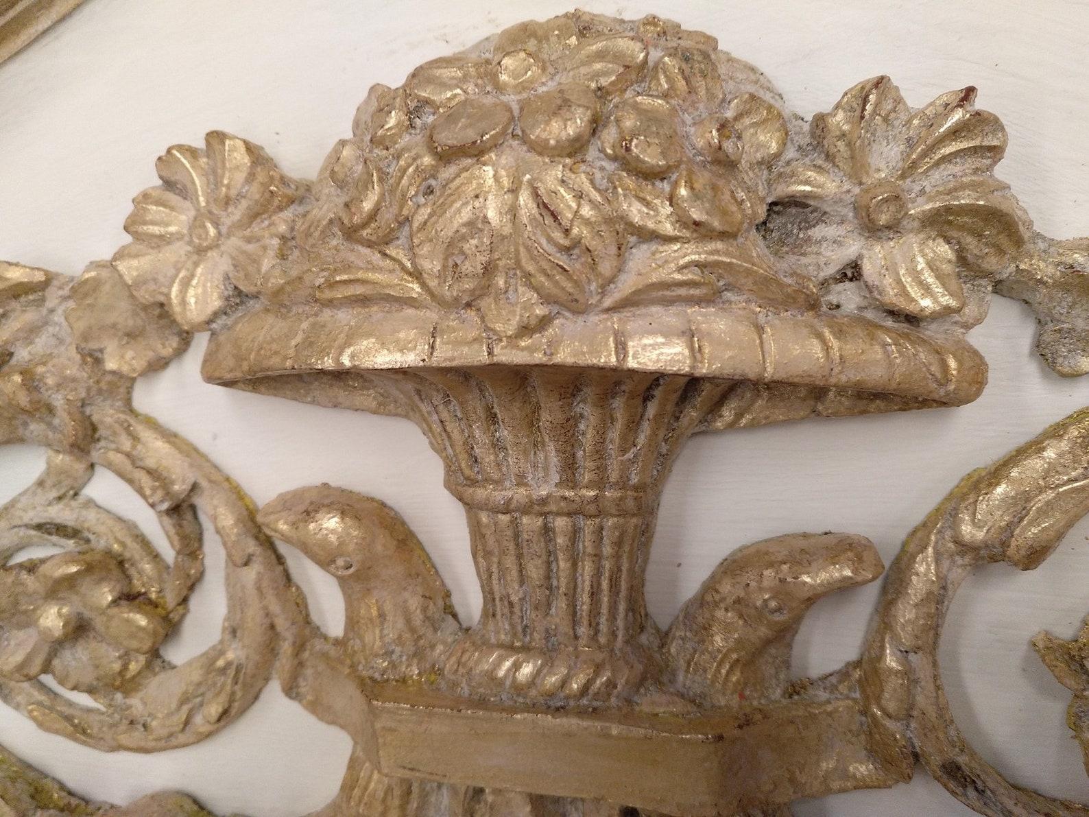 French Vintage French Decor Louis Xv Panel Pediment Wall Panel Goldlesf ...