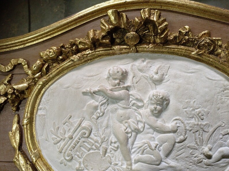 French Decor French Vintage Door Angel Panel Pediment Wall | Etsy