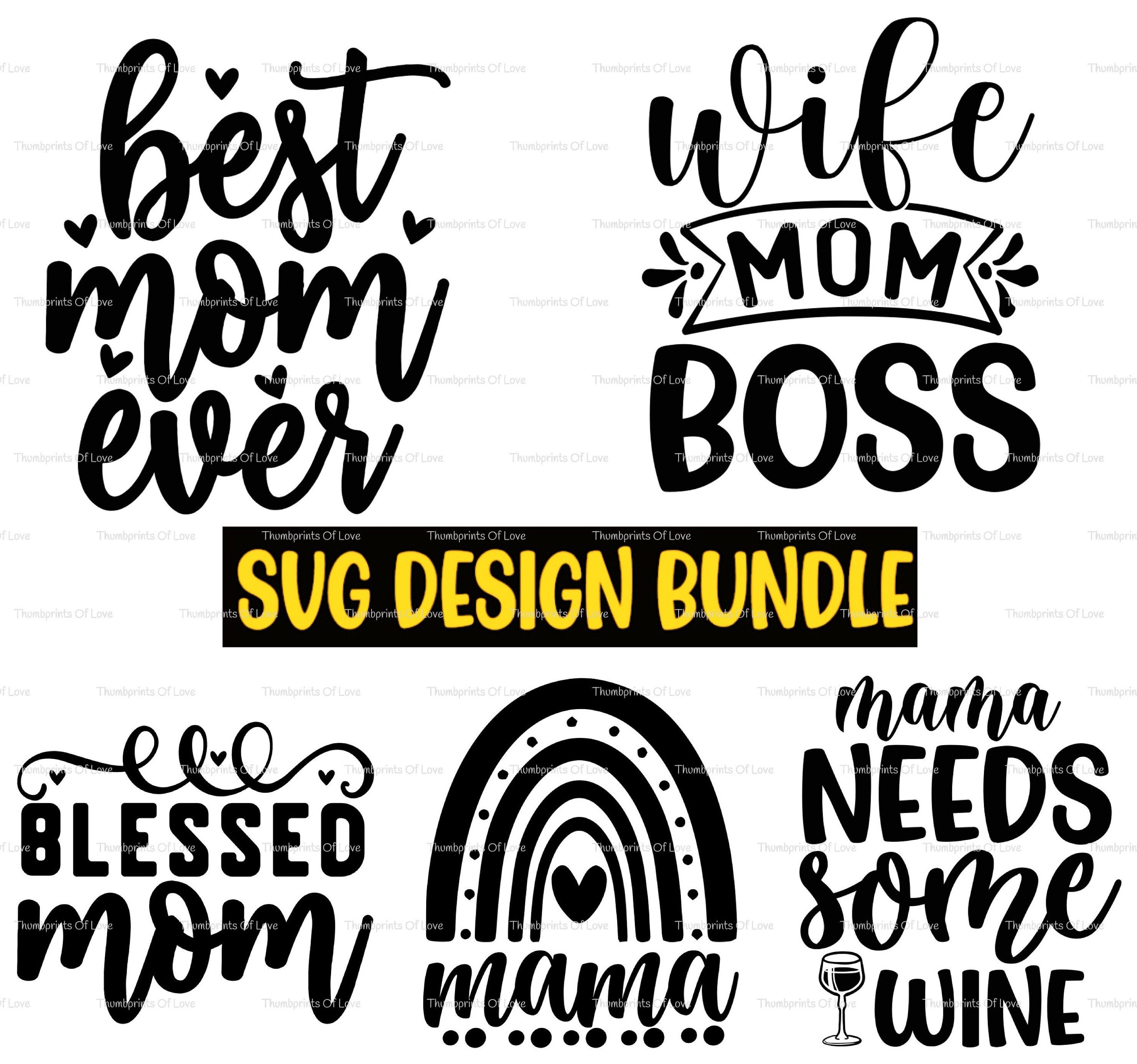 SVG Mom Bundle, 5 Svg Dxf Eps Png Files, SVG Files for Cricut ...