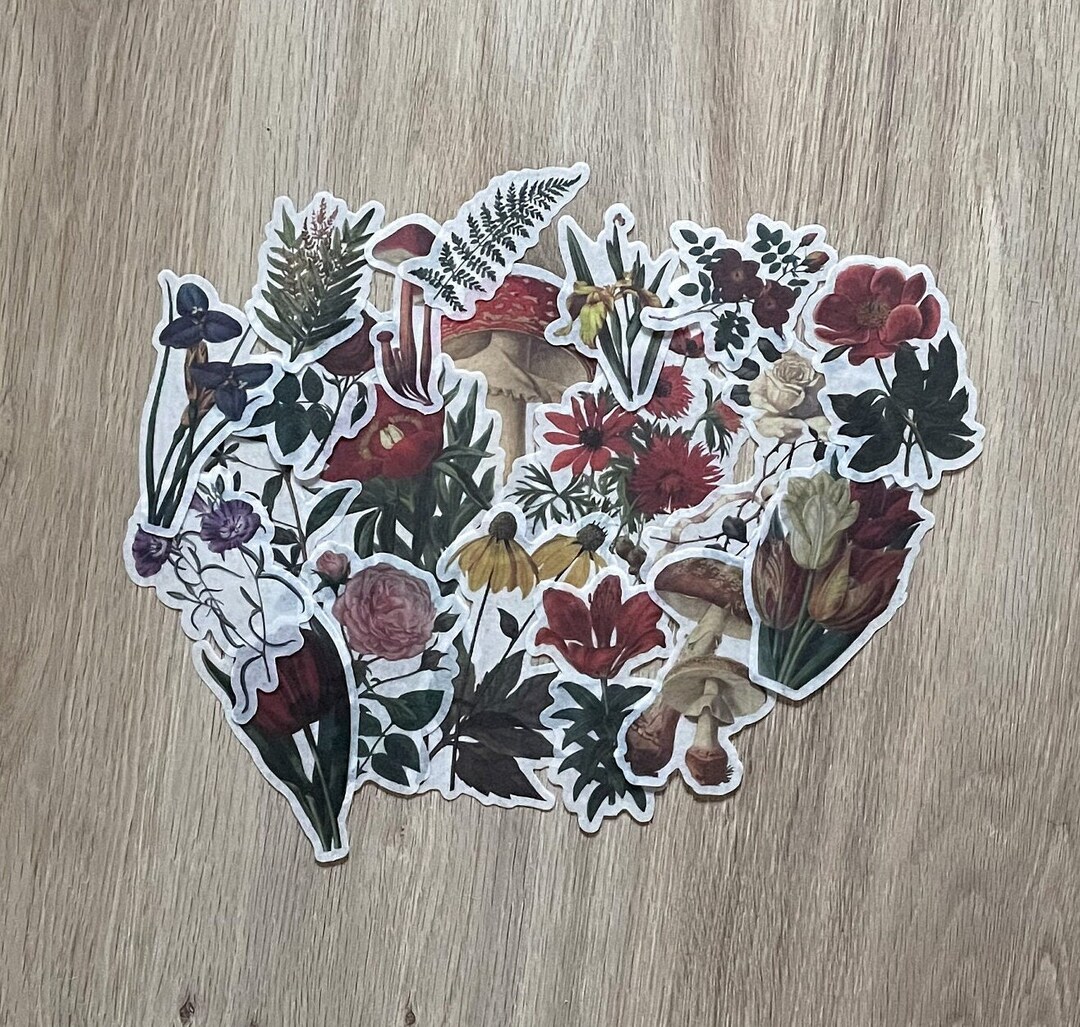 Leaf Flower Sticker Pack Nature Sticker Pack Journaling Stickers ...