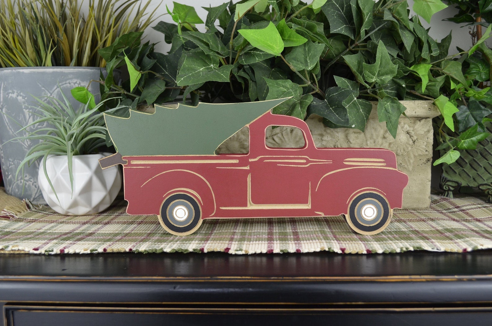 Truck Cutout With Tree DIY Winter Craft Unfinished Wood | Etsy