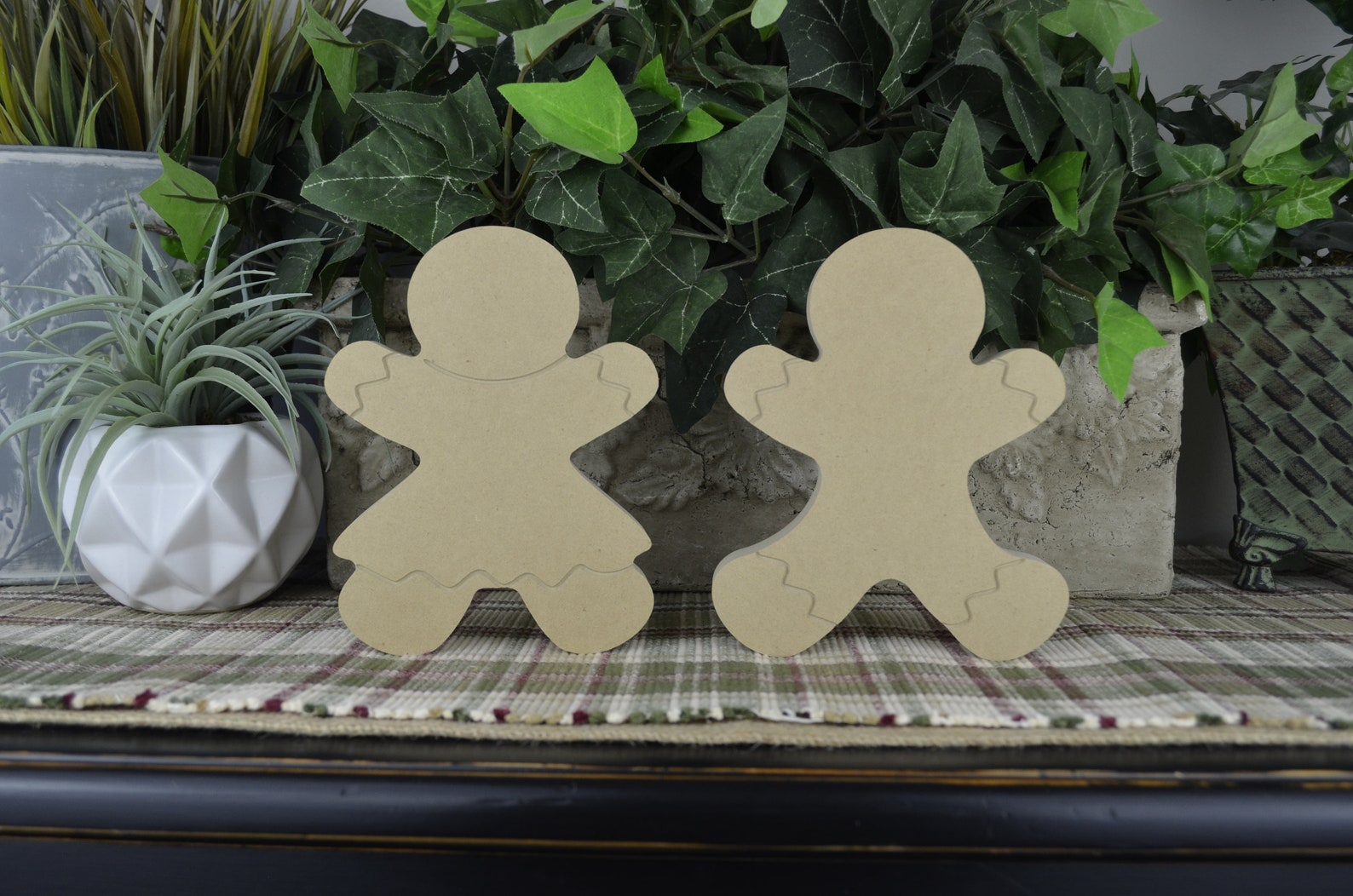 Gingerbread Man Wood Cutout- Gingerbread Girl Cutout- Gingerbread ...