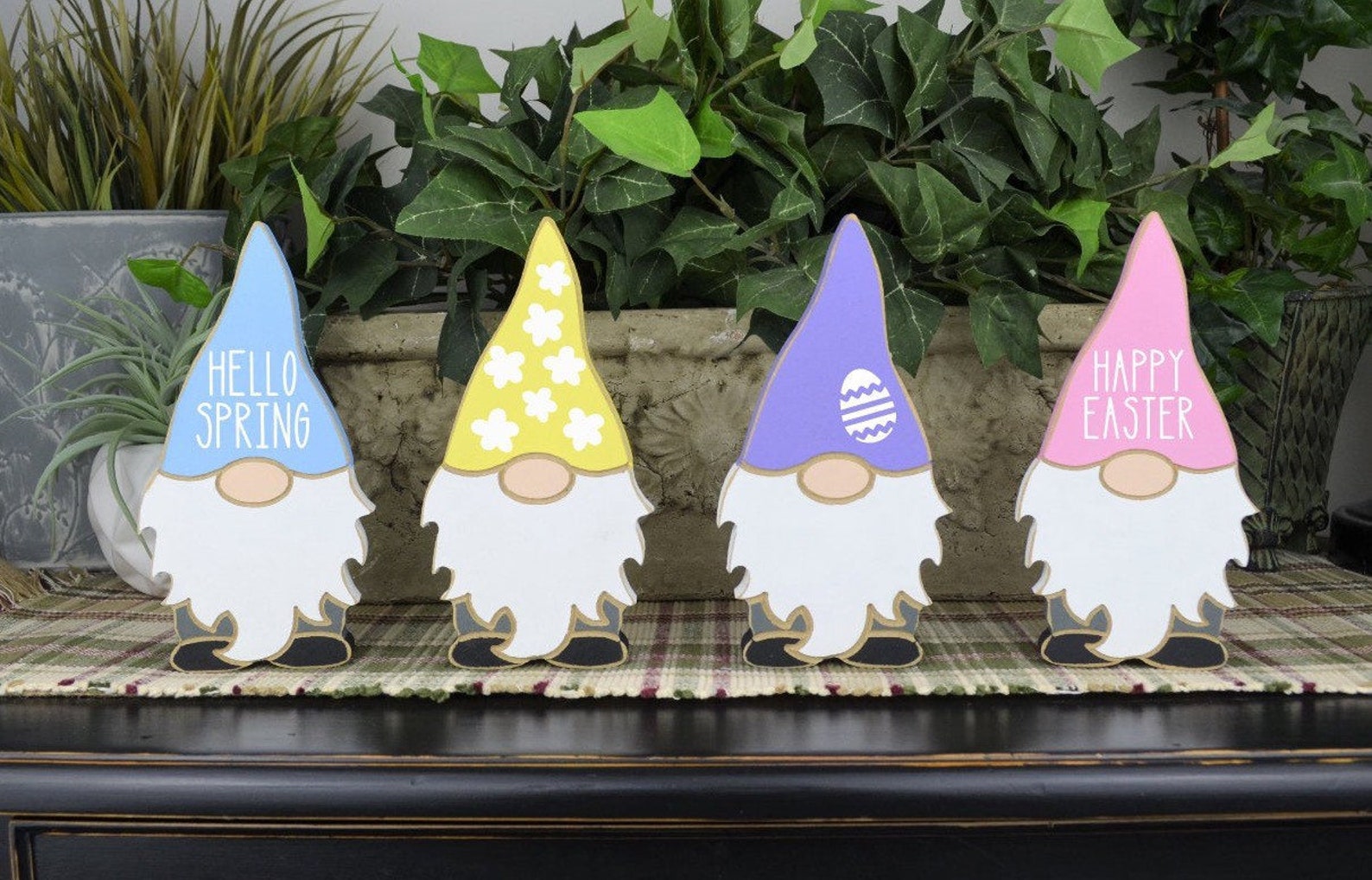 Spring Gnome Set Chunky Wood Cutouts DIY Spring Gnome | Etsy