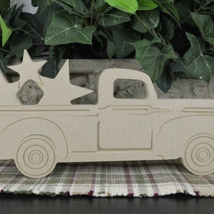 Truck Cutout- DIY Wood Truck Craft- Unfinished Truck Decor- Free ...