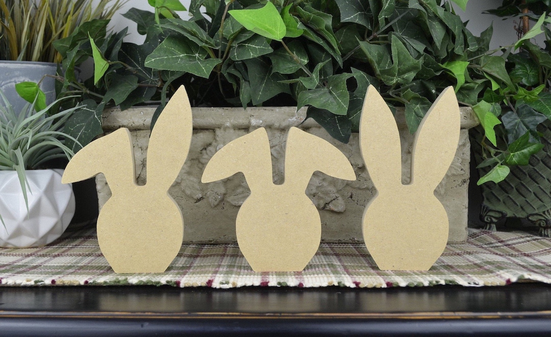 DIY Bunny Head Cutout- Unfinished Rabbit Craft- Floppy Ear Bunny- Kids ...