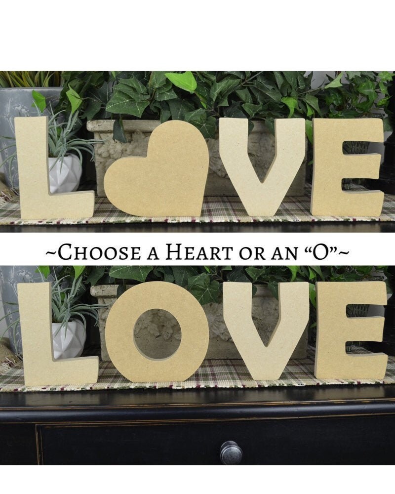 Love Cutout Letters- DIY Craft- Unfinished Wood- Valentines Day Craft ...
