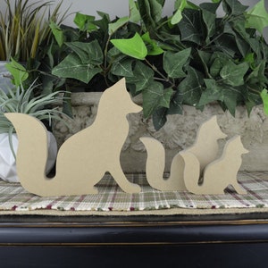Fox Wood Cutout- Unfinished Wood Fox- Animal Crafts for Mantle or Shelf ...