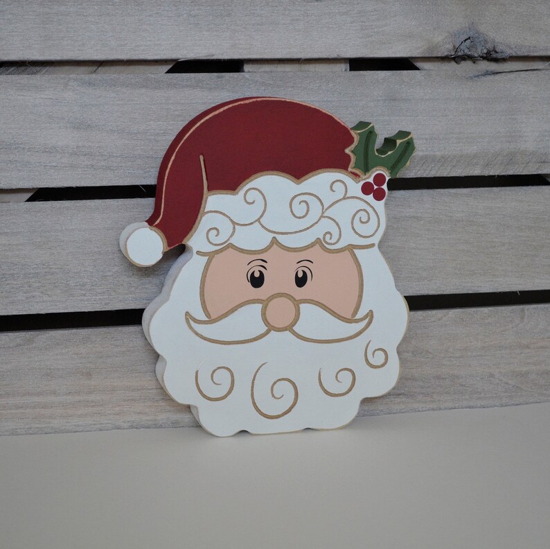 Wood Santa Cutout- DIY Santa Claus Decoration- Unfinished Christmas ...