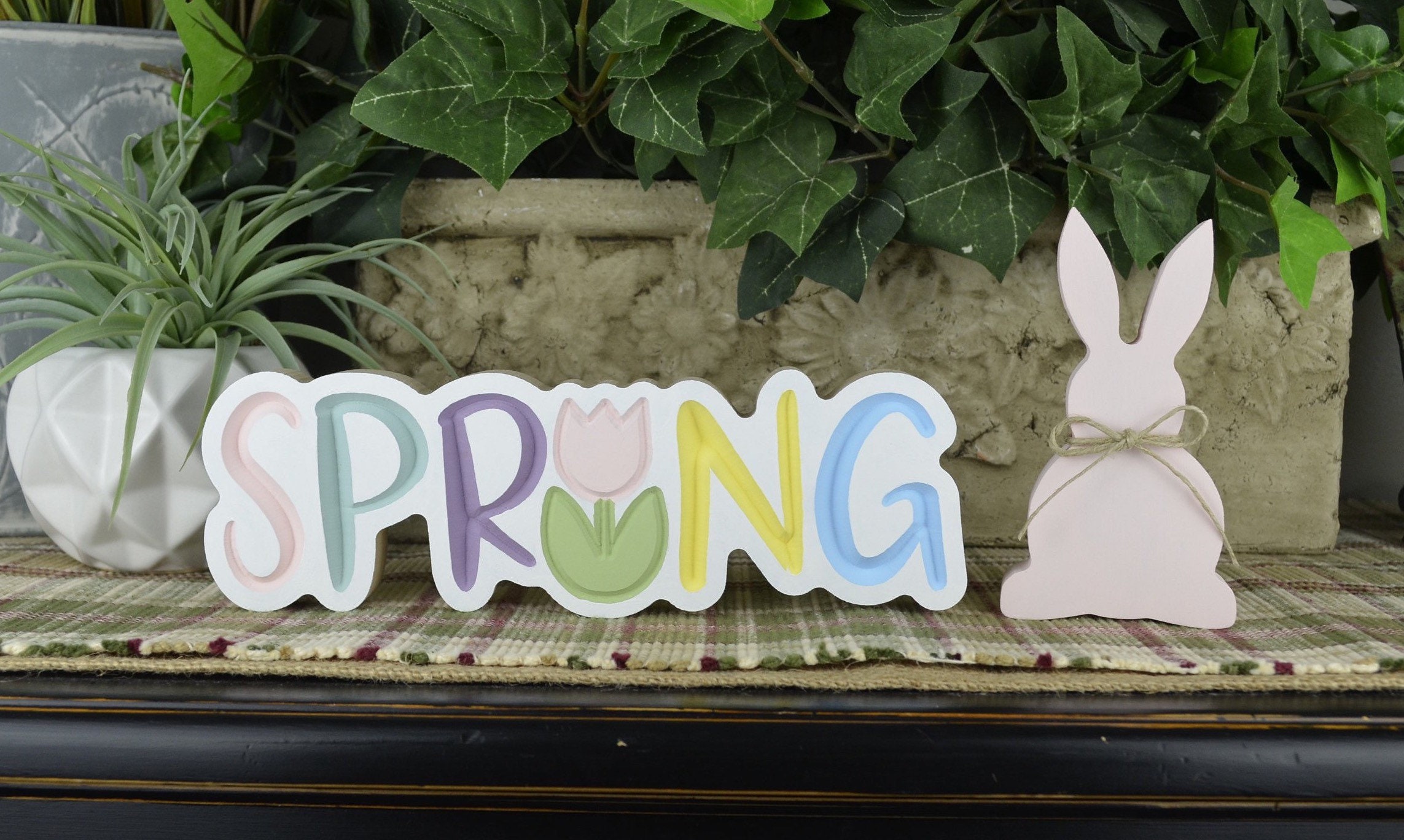 Spring Word Cutout Free Standing Spring Wood Craft Tiered | Etsy