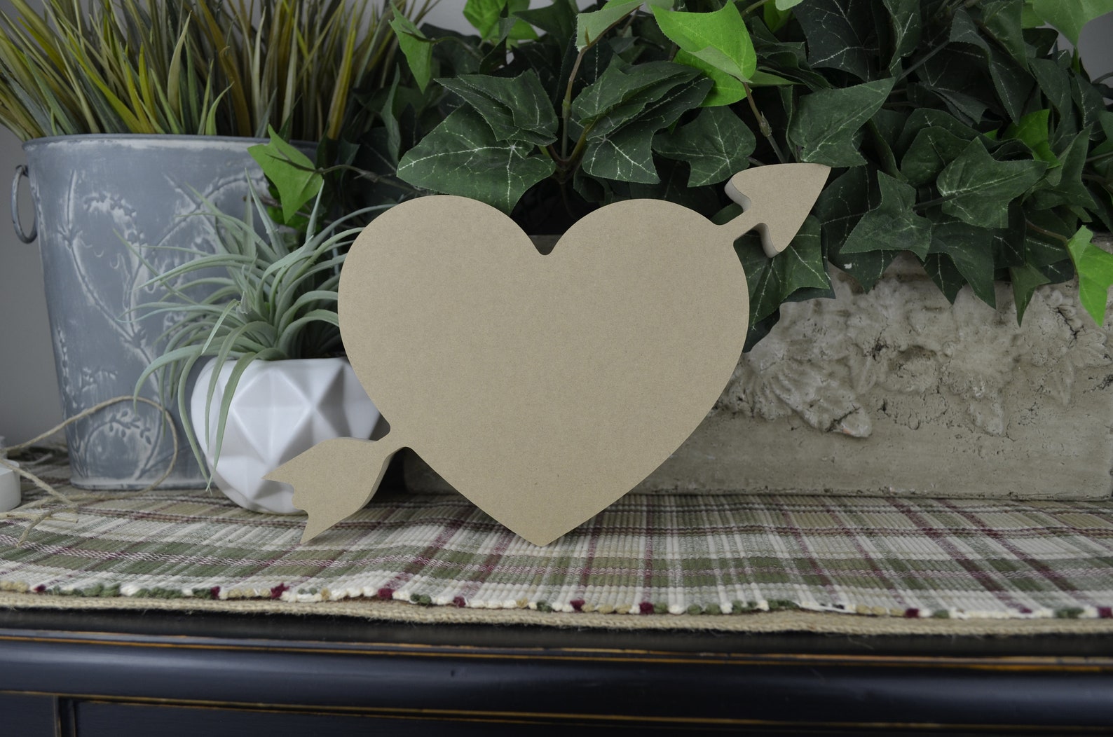 Heart With Arrow Wood Craft- DIY Craft- Unfinished Valentines Day Heart ...