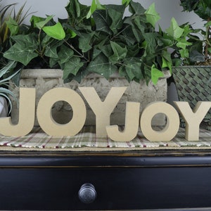 Joy Letters- Christmas Wood Craft- Unfinished Joy Cutout- Free Standing ...