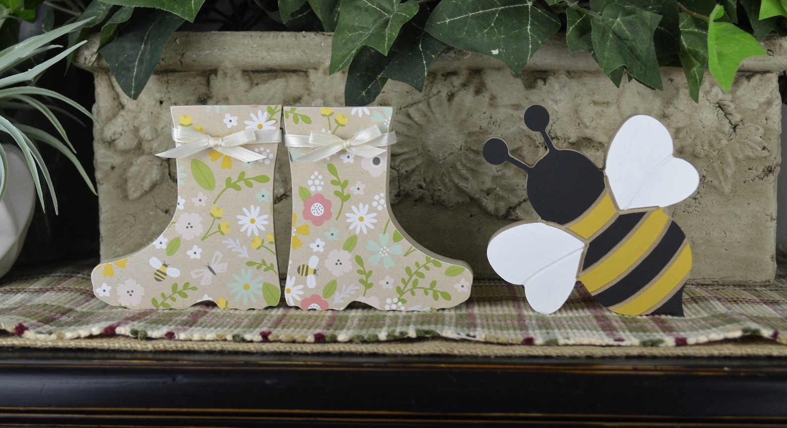 Rain boots Wood Cutout FreeStanding Spring Craft DIY | Etsy