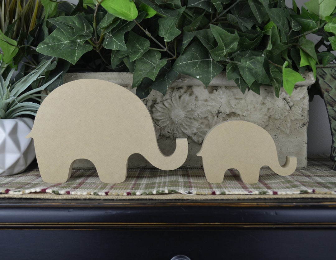 Elephant Wood Cutout- DIY Elephant Craft- Unfinished Elephant Wood ...