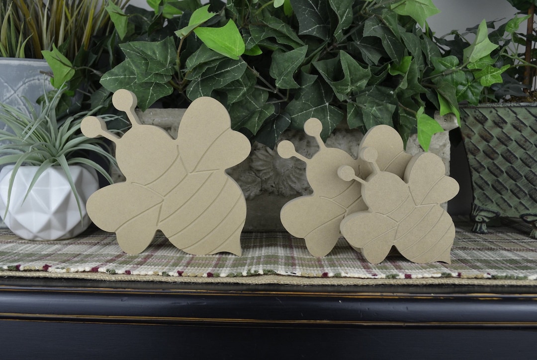 Bee Cutout- Free Standing- Chunky Wood Craft- Bee Craft for Kids ...