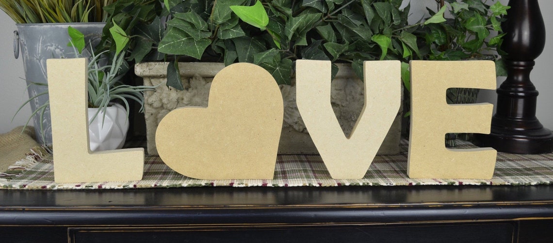 Love Cutout Letters DIY Craft Unfinished Wood Valentines - Etsy