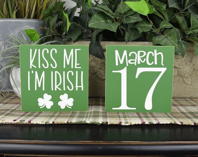 St. Patrick's Day Mini Sign Set Tiered Tray Decor Rustic - Etsy