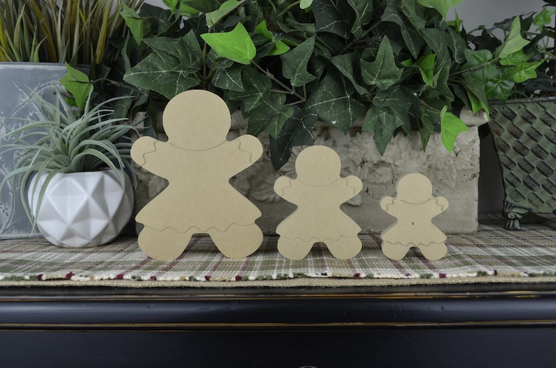 Gingerbread Man Wood Cutout- Gingerbread Girl Cutout- Gingerbread ...
