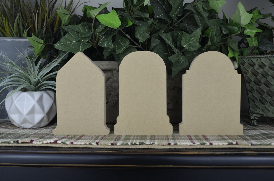 Headstone Wood Cutout- DIY Gravestone Wood Craft- Free Standing ...