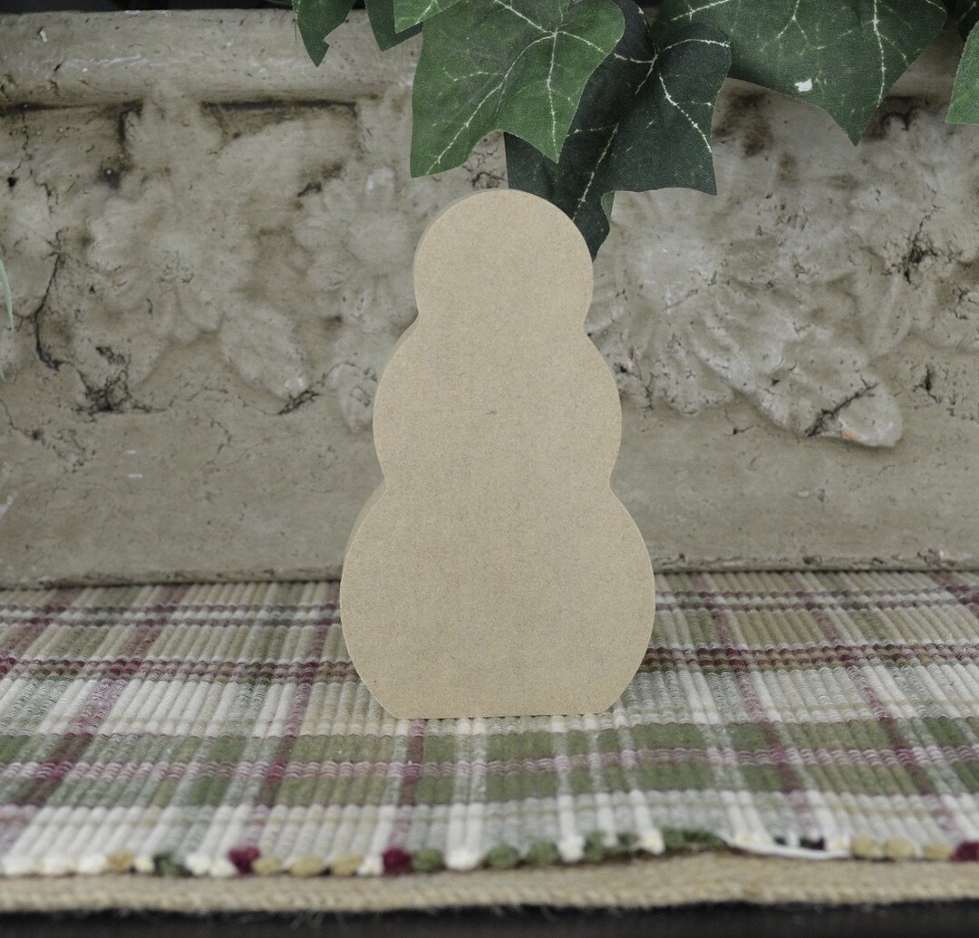 Snowman Wood Cutout- Unfinished DIY Christmas Craft- Free Standing ...