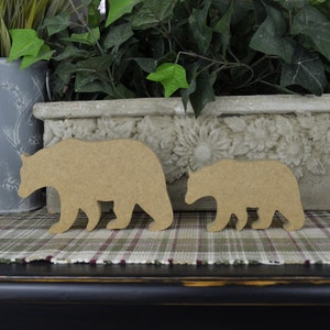 Bear Wood Cutouts- DIY Bear Craft- Unfinished Mountain Bear Wood Cutout ...