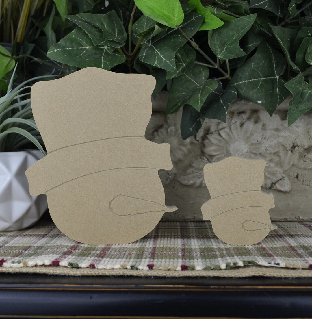 Snowman Head Wood Cutout- DIY Snowman- Wood Holiday Craft- Christmas ...