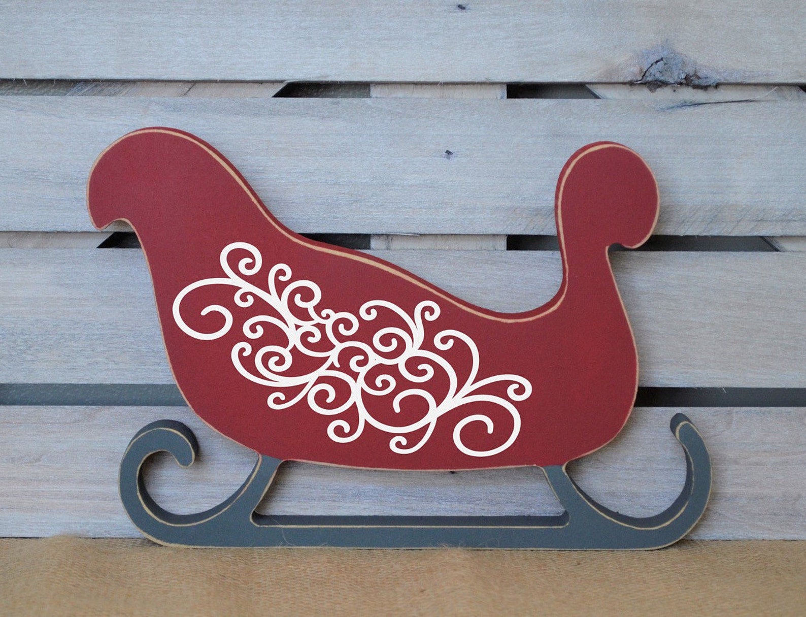 Sleigh Wood Cutout- DIY Santa Sleigh- Wood Holiday Craft- Christmas ...