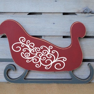 Sleigh Wood Cutout- DIY Santa Sleigh- Wood Holiday Craft- Christmas ...