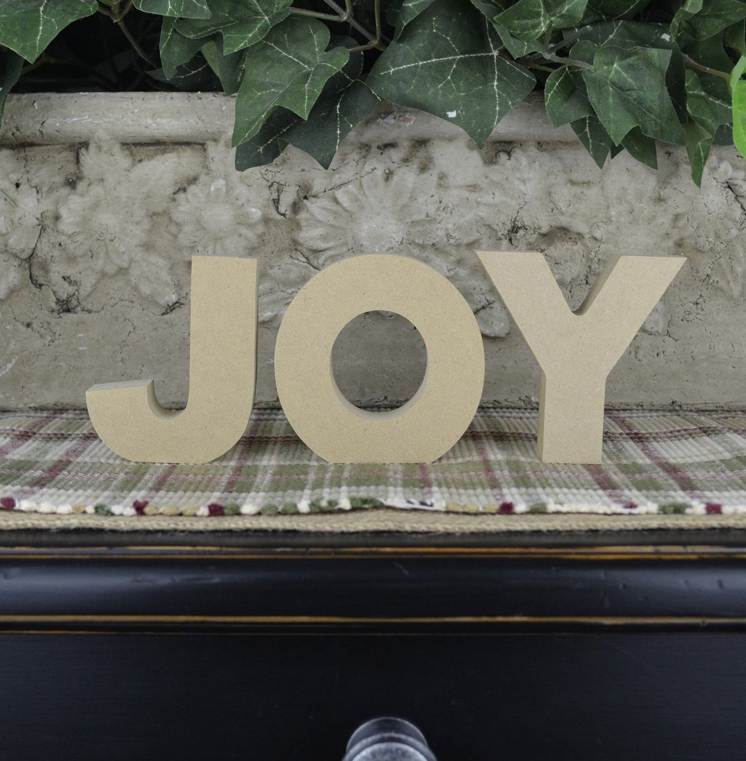 Joy Letters- Christmas Wood Craft- Unfinished Joy Cutout- Free Standing ...