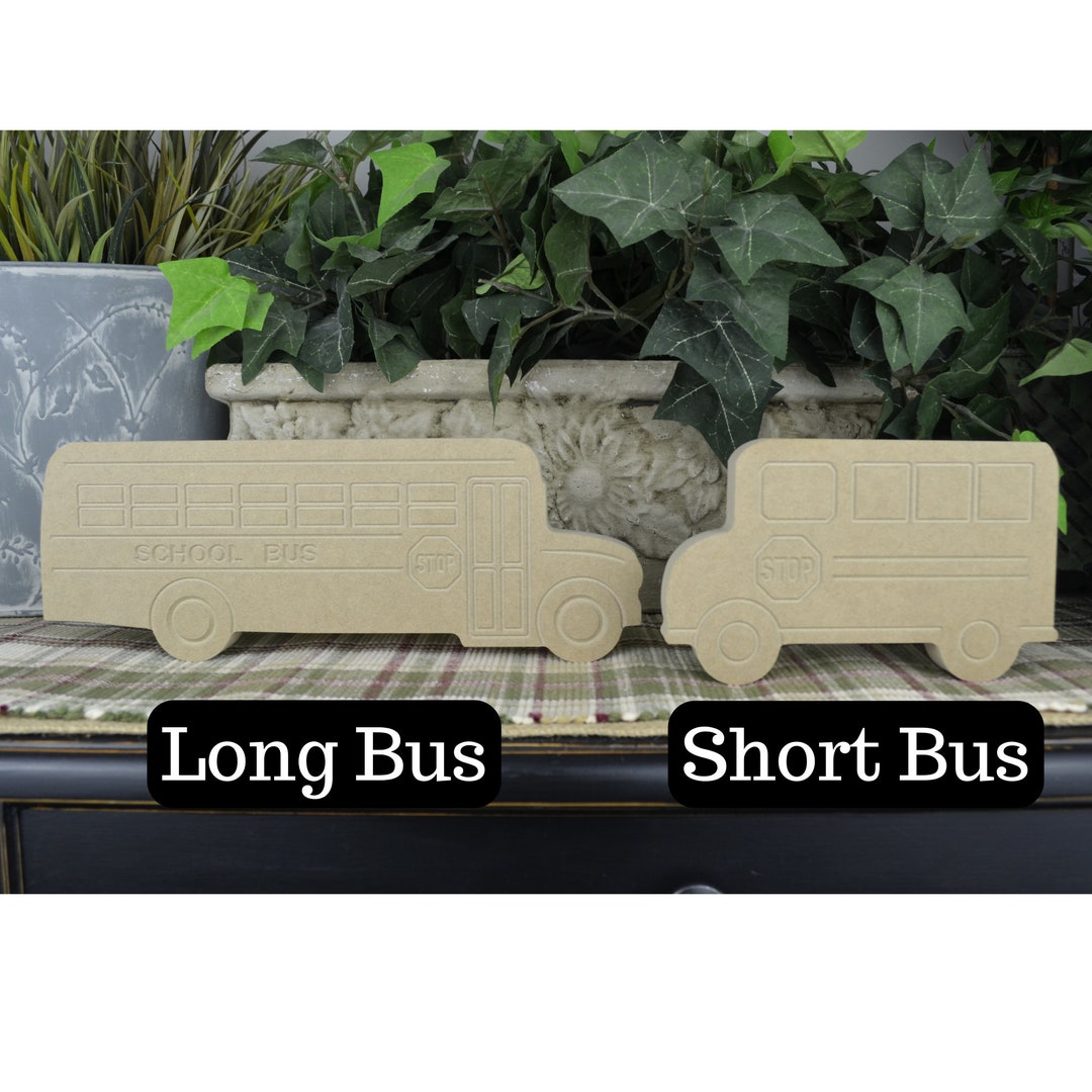 School Bus Wood Cutout- DIY Bus Craft- Free Standing- Unfinished School ...