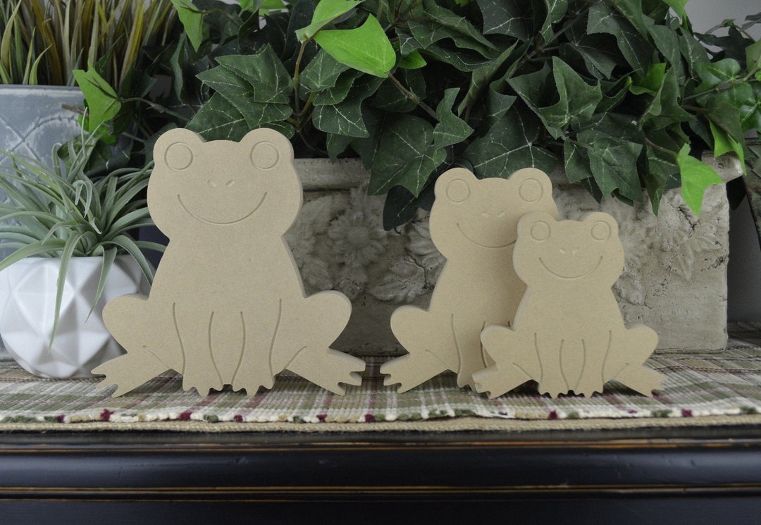 Frog Wood Cutout- Freestanding- Frog Craft for Kids- DIY Unfinished ...