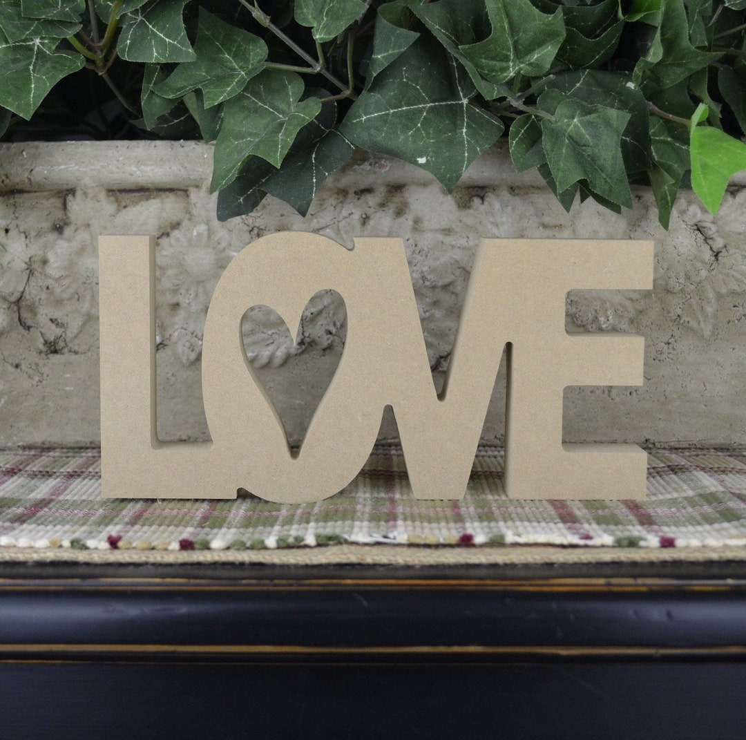 Love Wood Craft- DIY Valentine's Day Craft- Unfinished MDF- Valentines ...
