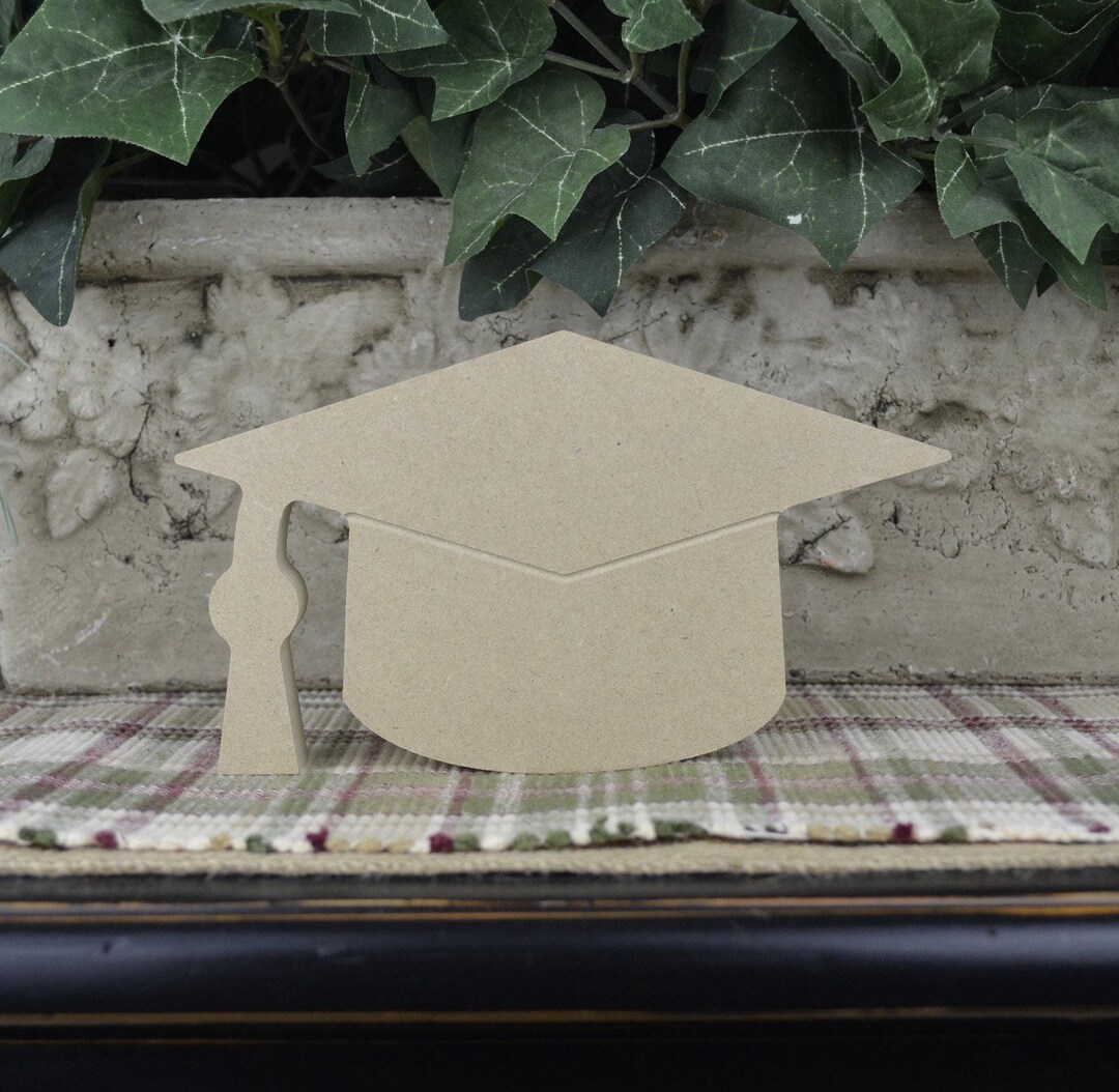 Graduation Cap Cutout- DIY Graduation Craft- Unfinished Wood Grad Hat ...
