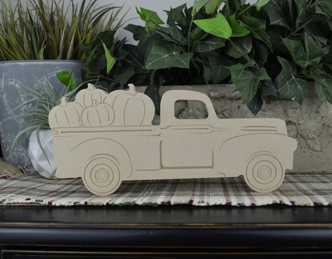DIY Truck Cutout With Pumpkins- Fall Craft- Unfinished Wood Halloween ...