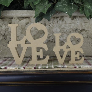 Love Word Cutout- DIY Valentines Day Craft- Unfinished Wood- Love Block ...
