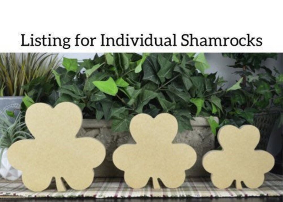Shamrock Cutout- Three Leaf Clover Wood Craft- DIY Craft for March- St ...