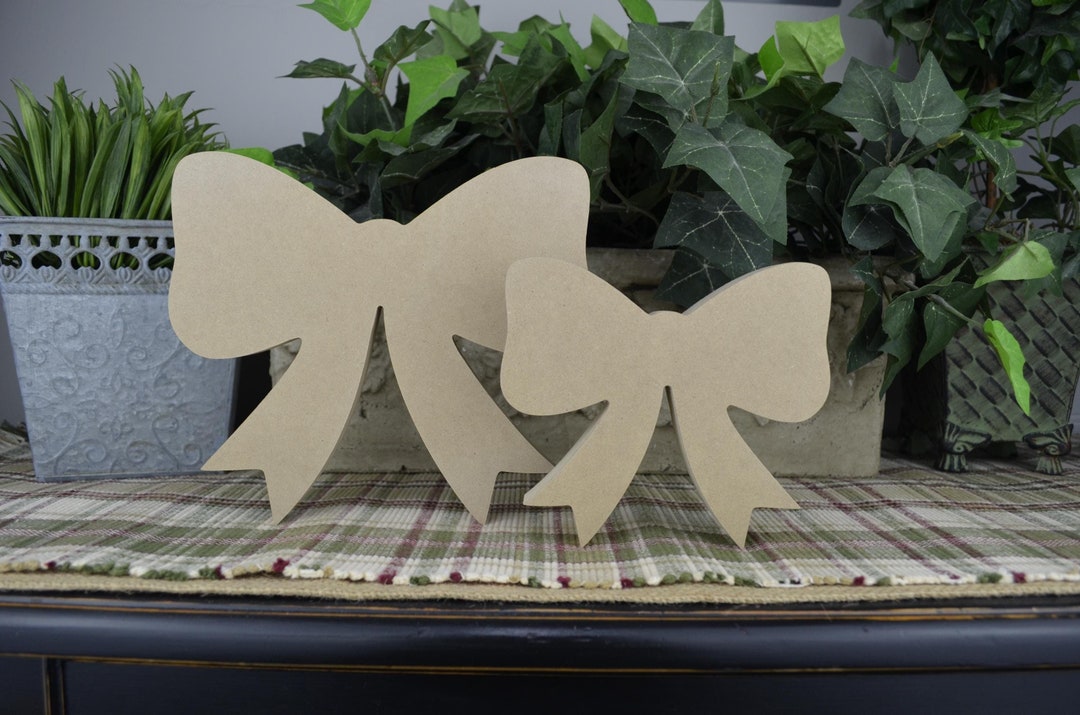 Bow Wood Cutout- Free-standing Wood Bow- MDF Wood Bow Cutout- Wood Hair ...