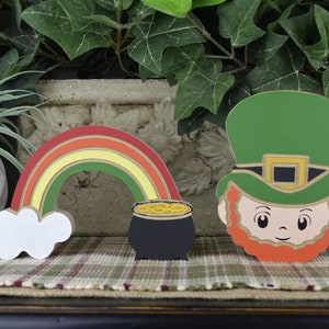Rainbow With Pot of Gold Cutout- St. Patrick's Wood Craft- Rainbow ...